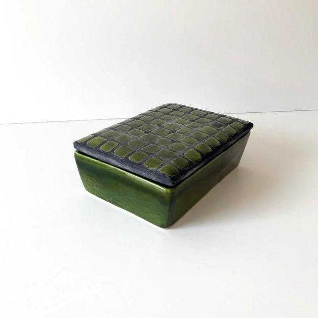 Italian Green Lidded Ceramic Box, 1960s | Chairish