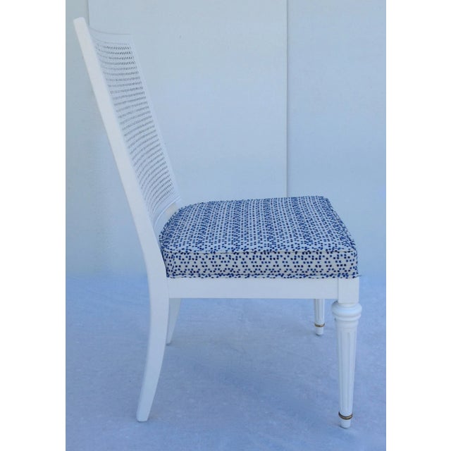 Vintage White Neoclassical Double-Caned, Straight-Back Dining Chairs ...