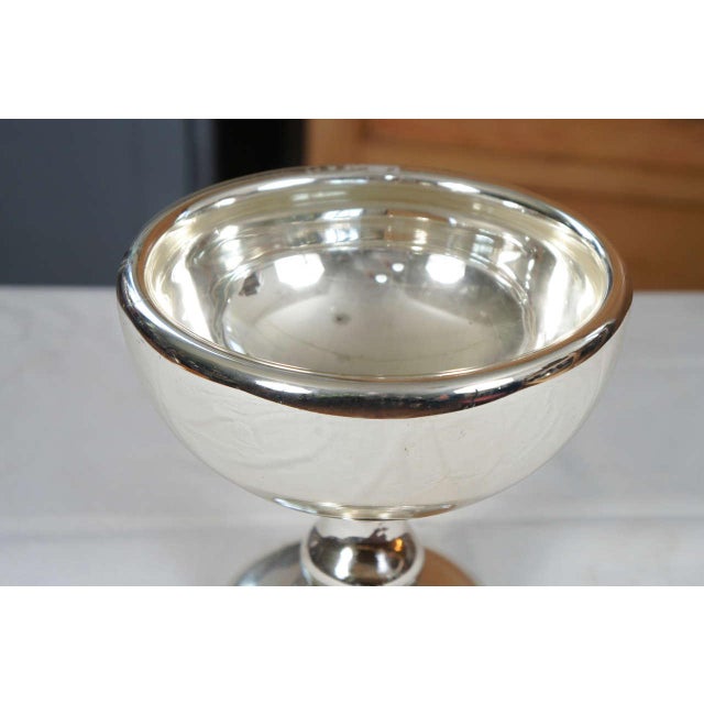Large Mercury Glass Footed Bowl | Chairish