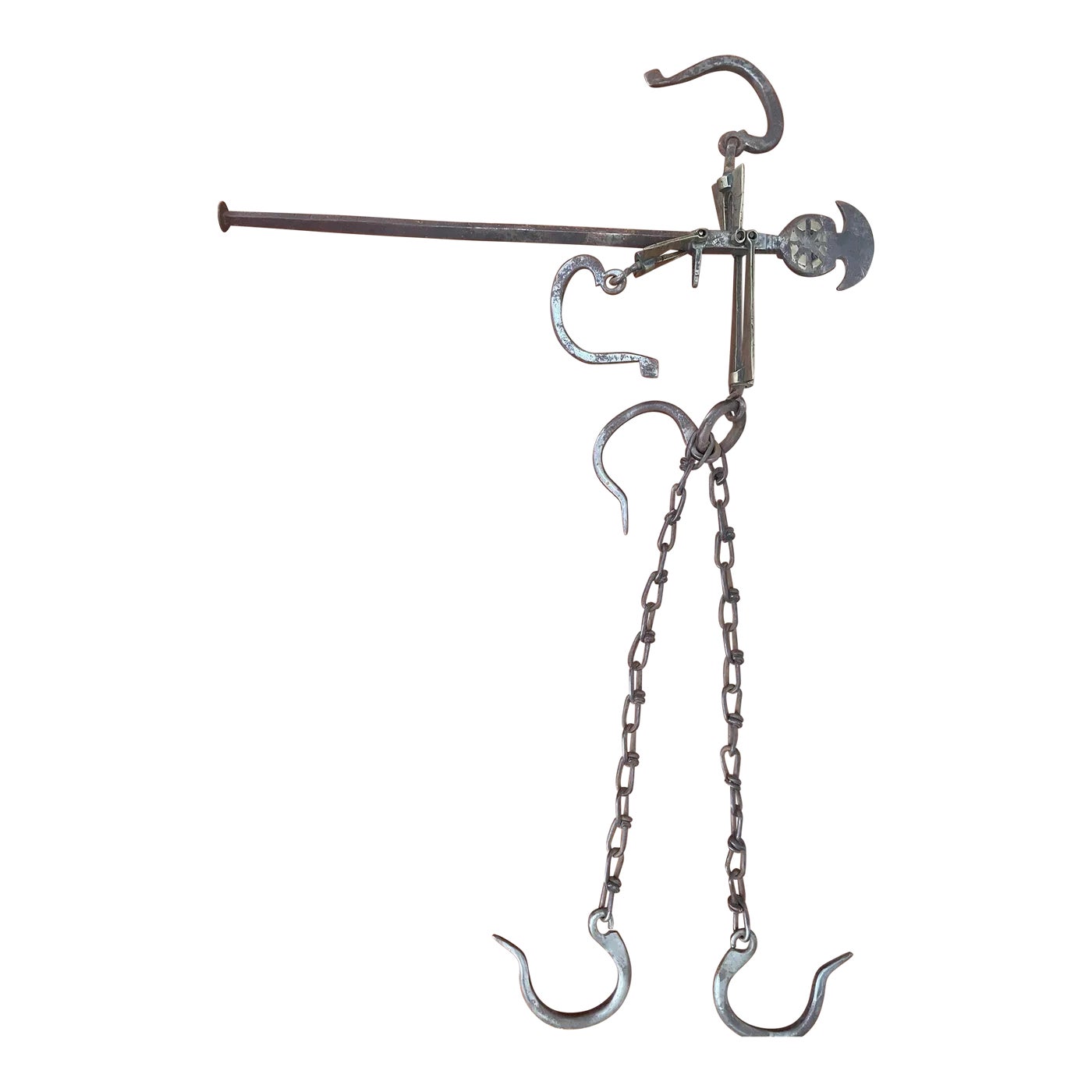 Antique Greek Decorative Butcher's Steelyard Weighing Instrument | Chairish