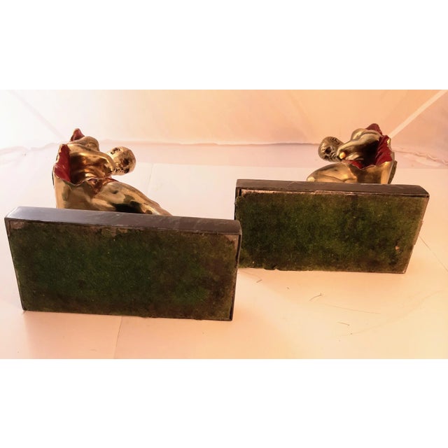 Vintage Art Deco Painted Muscle Male Men Figurine Bookends | Chairish