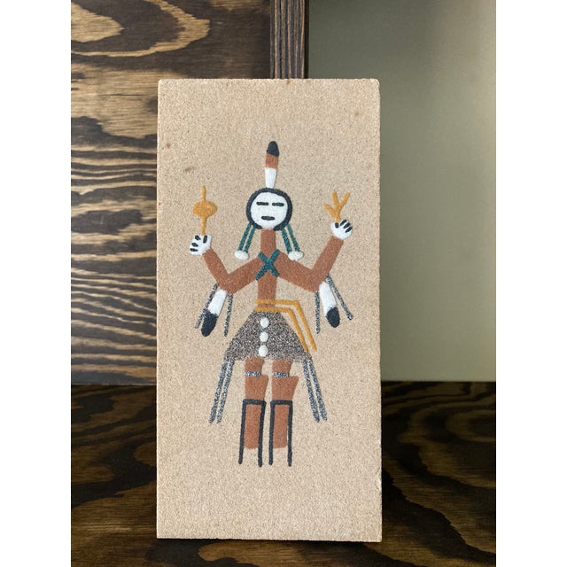 Vintage Native American Style Sand Painting Yeibichai | Chairish