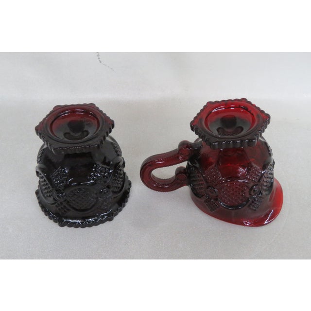 Avon Cape Cod Collection Ruby Red Glass Sugar and Creamer a Set 4205b ...