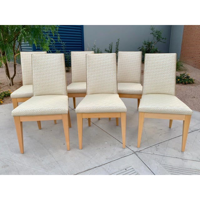 Italian Dining Chairs With Greek Key Pattern Upholstery - Set of 6 ...