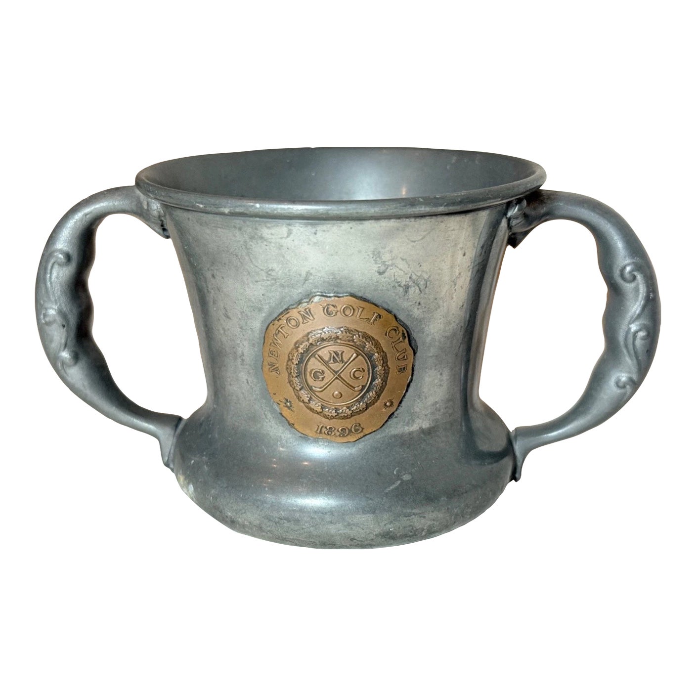 Antique 1896 Hand Engraved Bronze Pewter Golf Country Club Newton ...