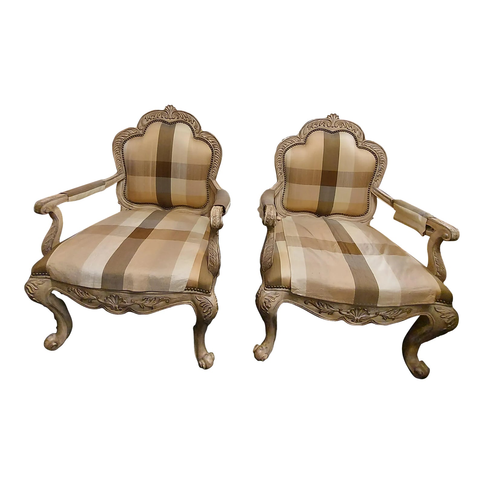 Late 20th Century Regency Style Ferguson Copeland Bergere Gilt Wood Arm ...