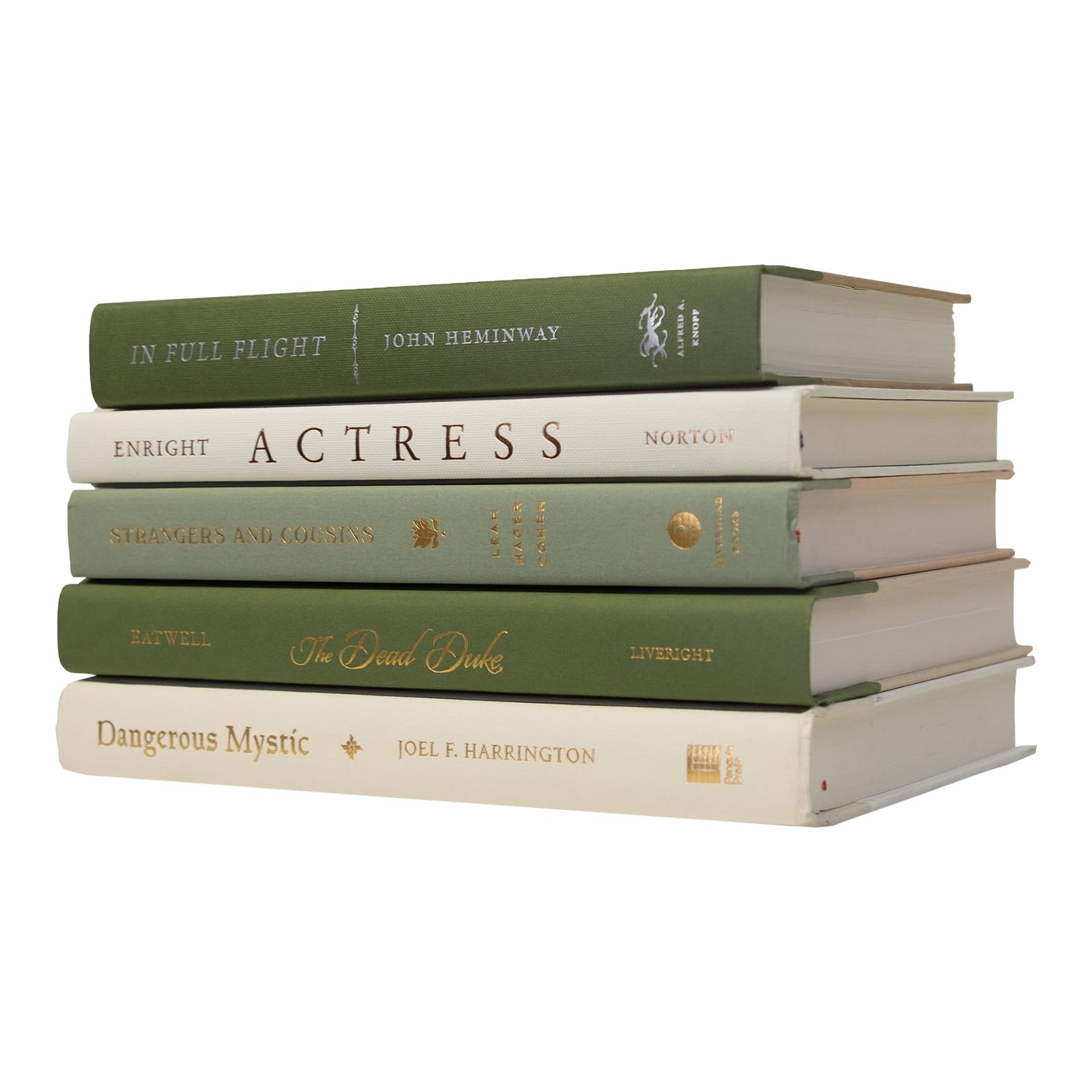 Modern Ivy Cream Book Stack, S/5 | Chairish