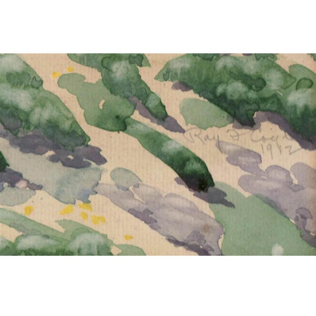 Antique 1912 High Desert Mountain Landscape Watercolor Painting | Chairish