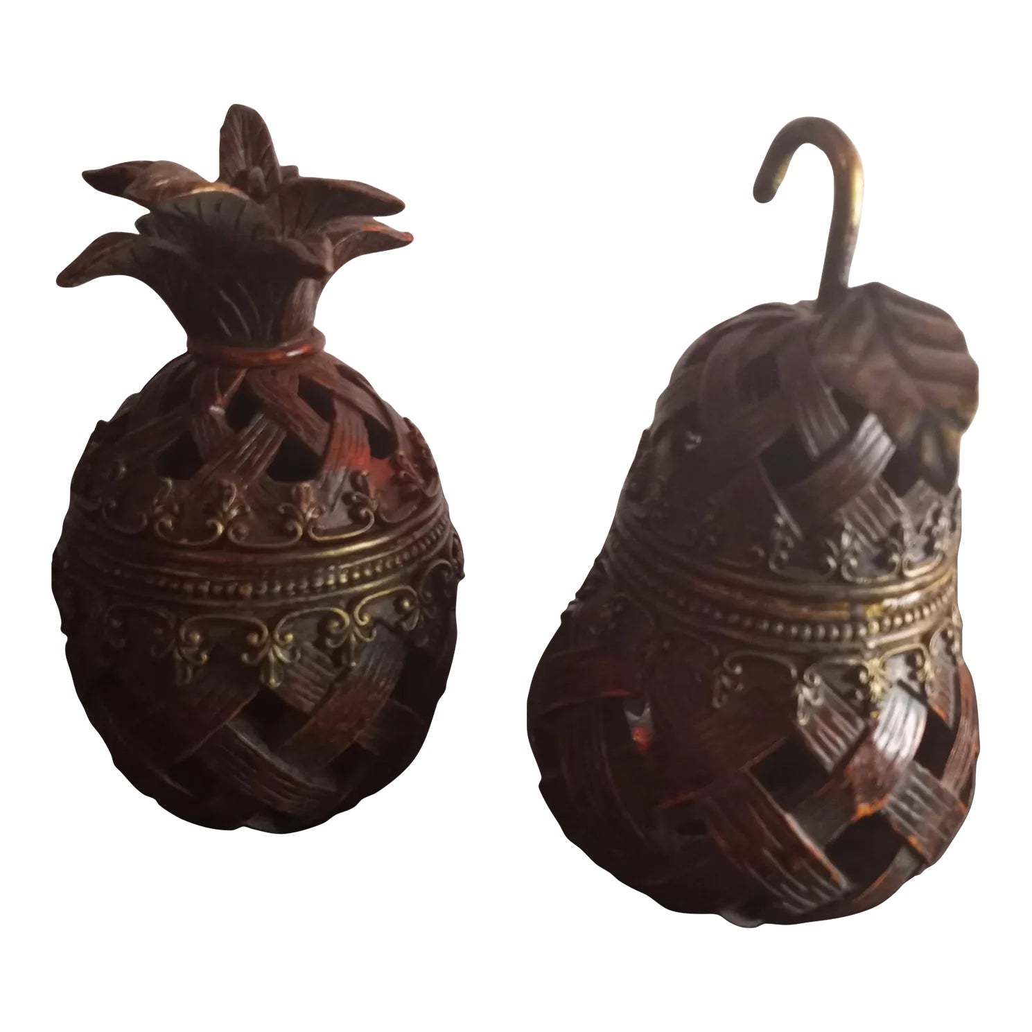 1980s Mark Roberts Polyresin Carved Trinket or Tealite Holders - a Pair ...