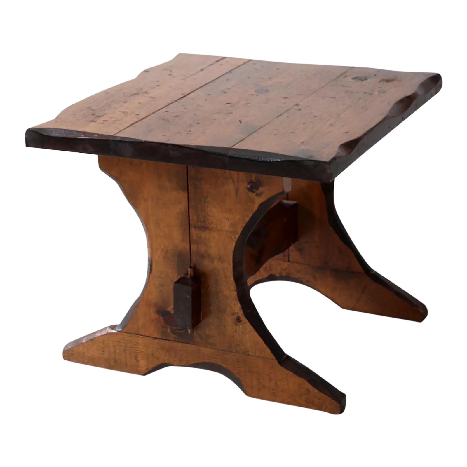 Vintage Rustic Lodge Style Side Table | Chairish