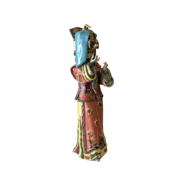 Chinese Oriental Porcelain Ancient Style Dressing Lady Figure | Chairish