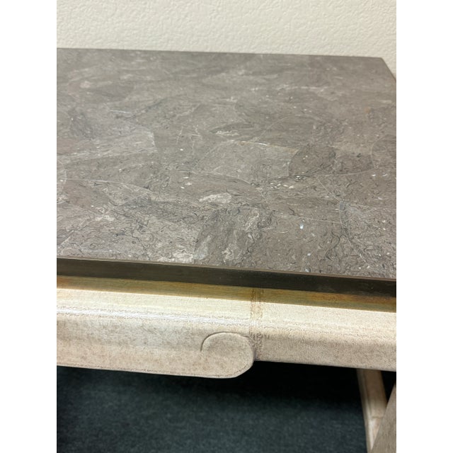 Vintage Marge Carson Stone Top Side Table | Chairish