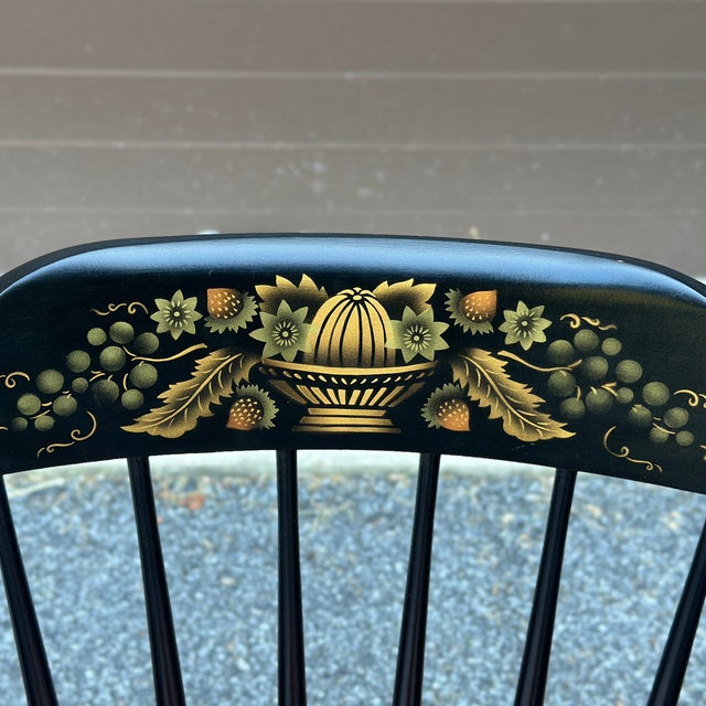 Vintage L. Hitchcock Stenciled Windsor Side Chair | Chairish