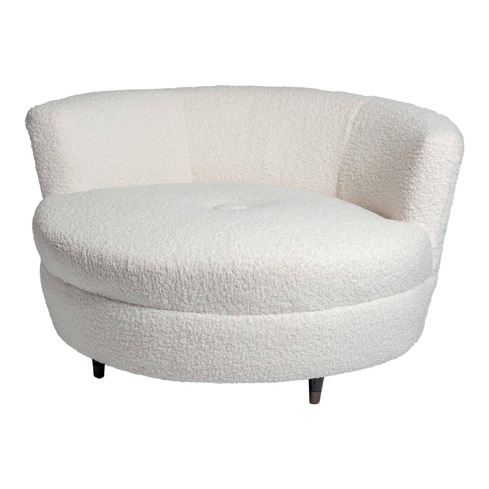 1970s Oversized Round Boucle Chair | Chairish
