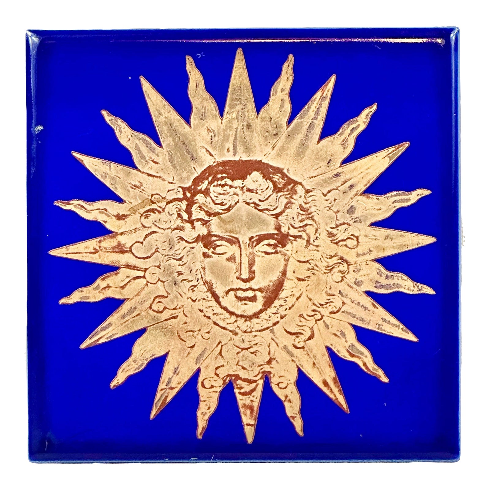 Vintage Mask of Apollo Decorative Ceramic Tile | Chairish