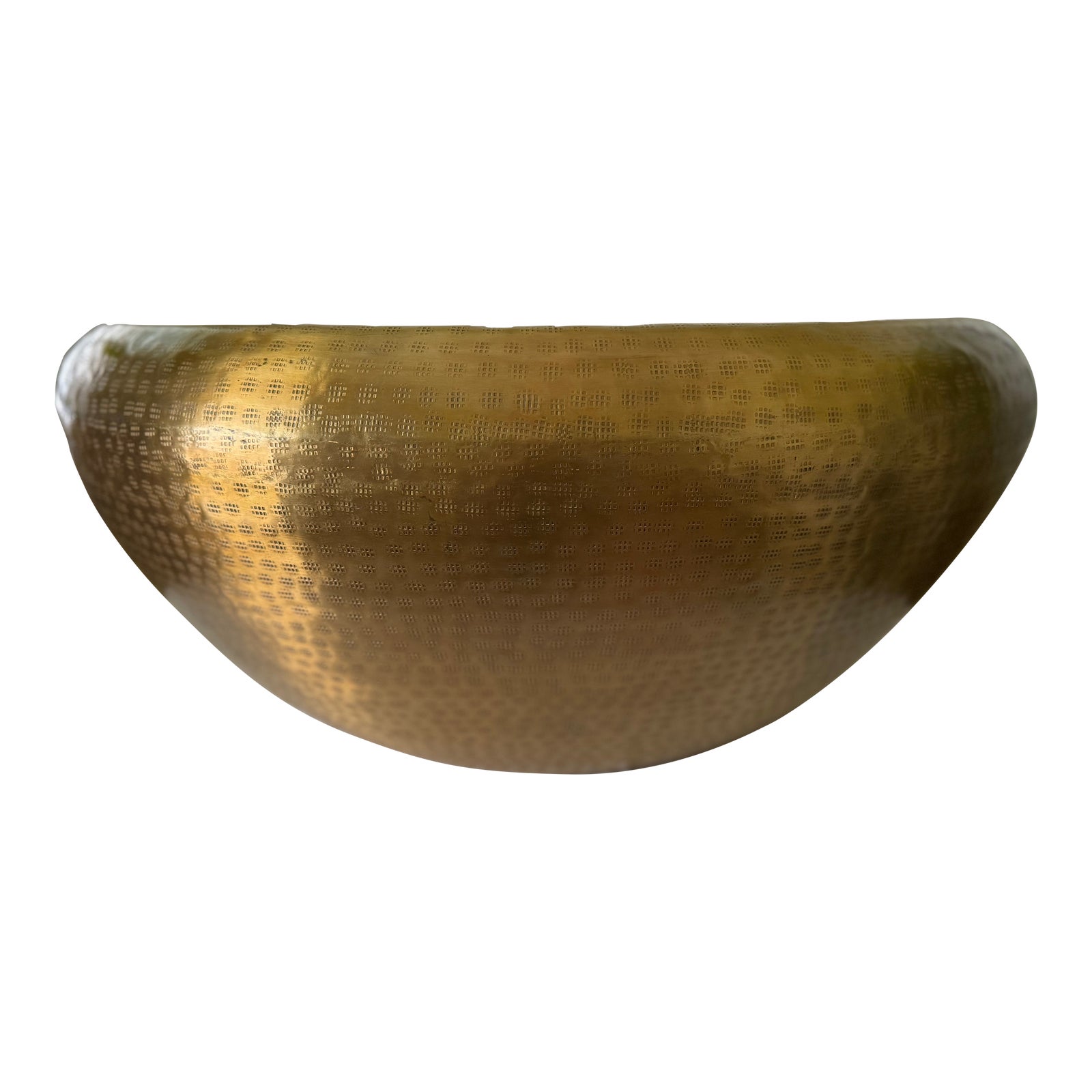 Goa Drum Cocktail Table - Antique Brass | Chairish