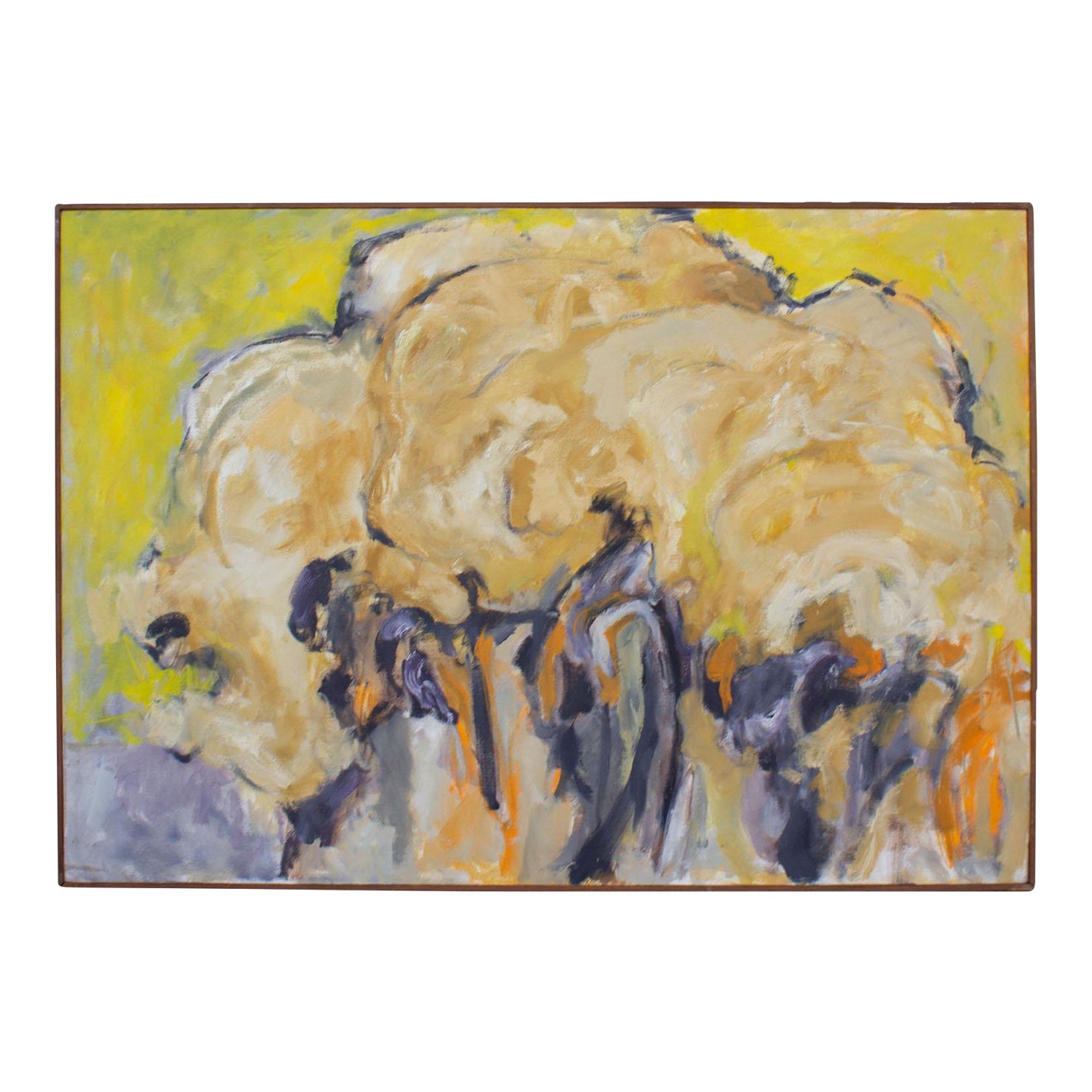 1965 Oil on Canvas Abstract Painting Signed by Artist Steve Redman ...