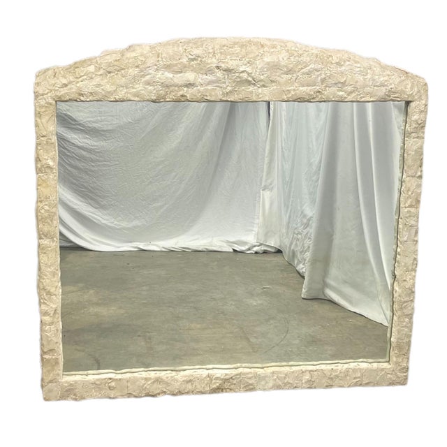 Vintage Post Modern Style Mactan Textured Stone Arched Wall Mirror ...