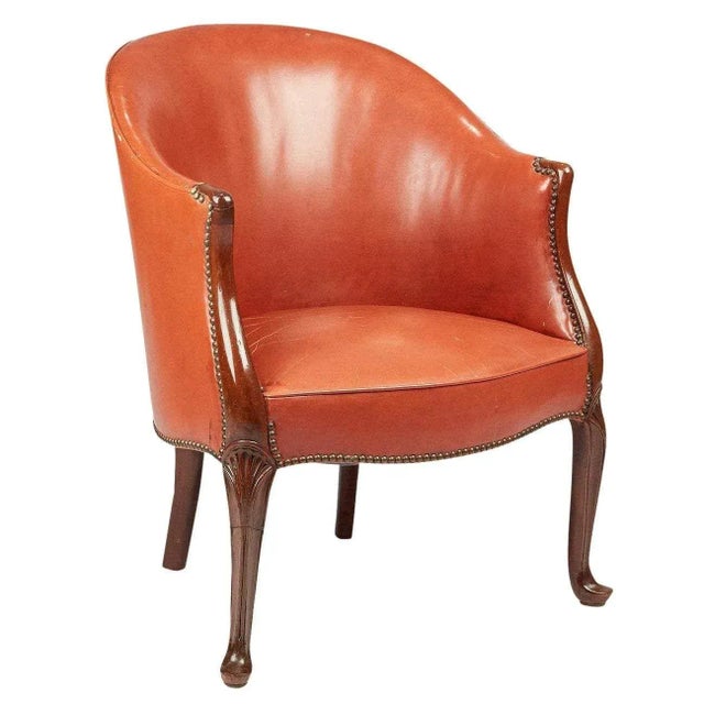 Vintage George III Style Mahogany and Leather Desk Chair, England ...