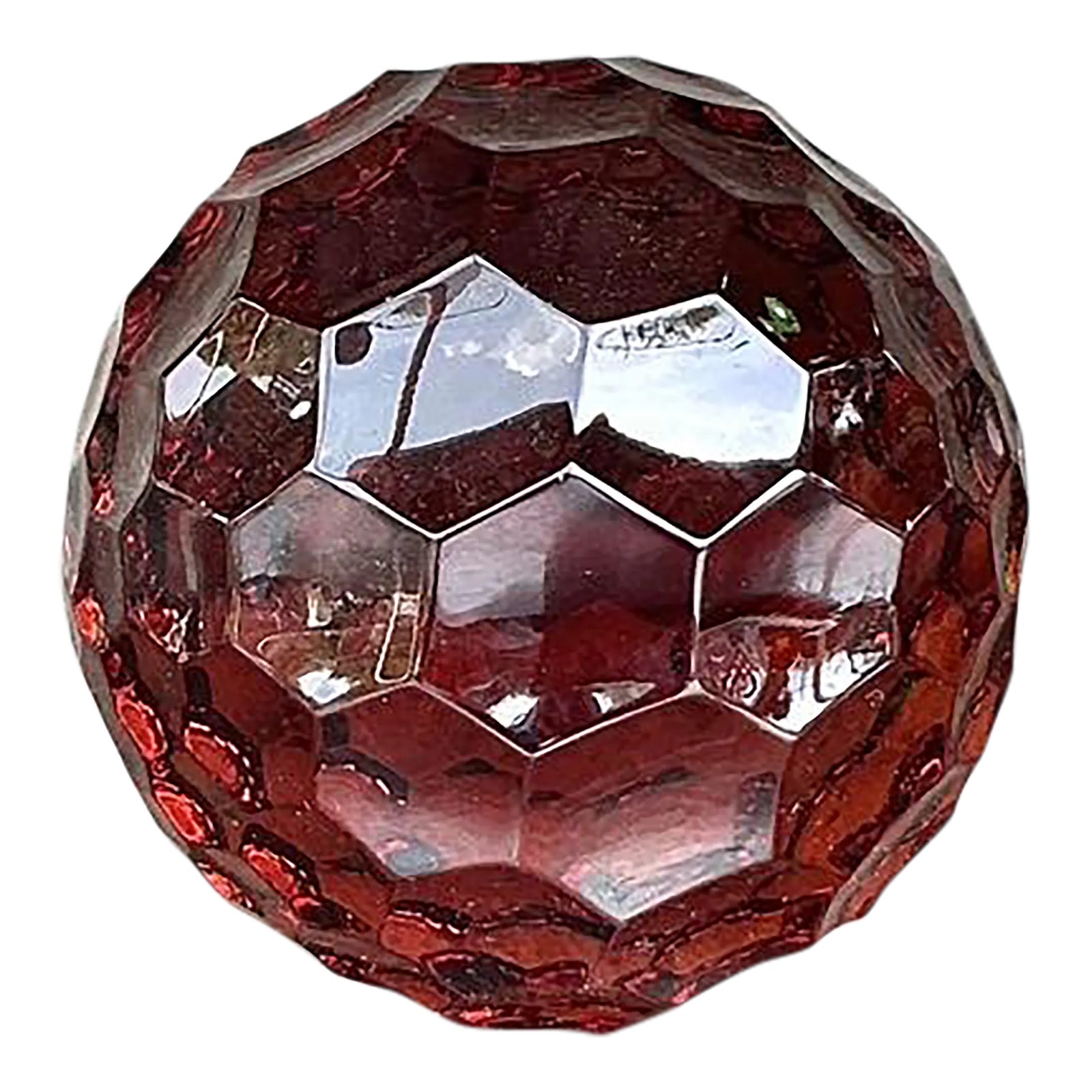 Vintage Regency Faceted Solid Glass Sphere | Chairish