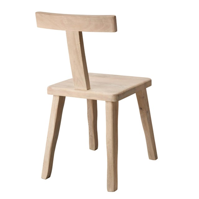 Parlor "T Back" Chair in White Bleach | Chairish