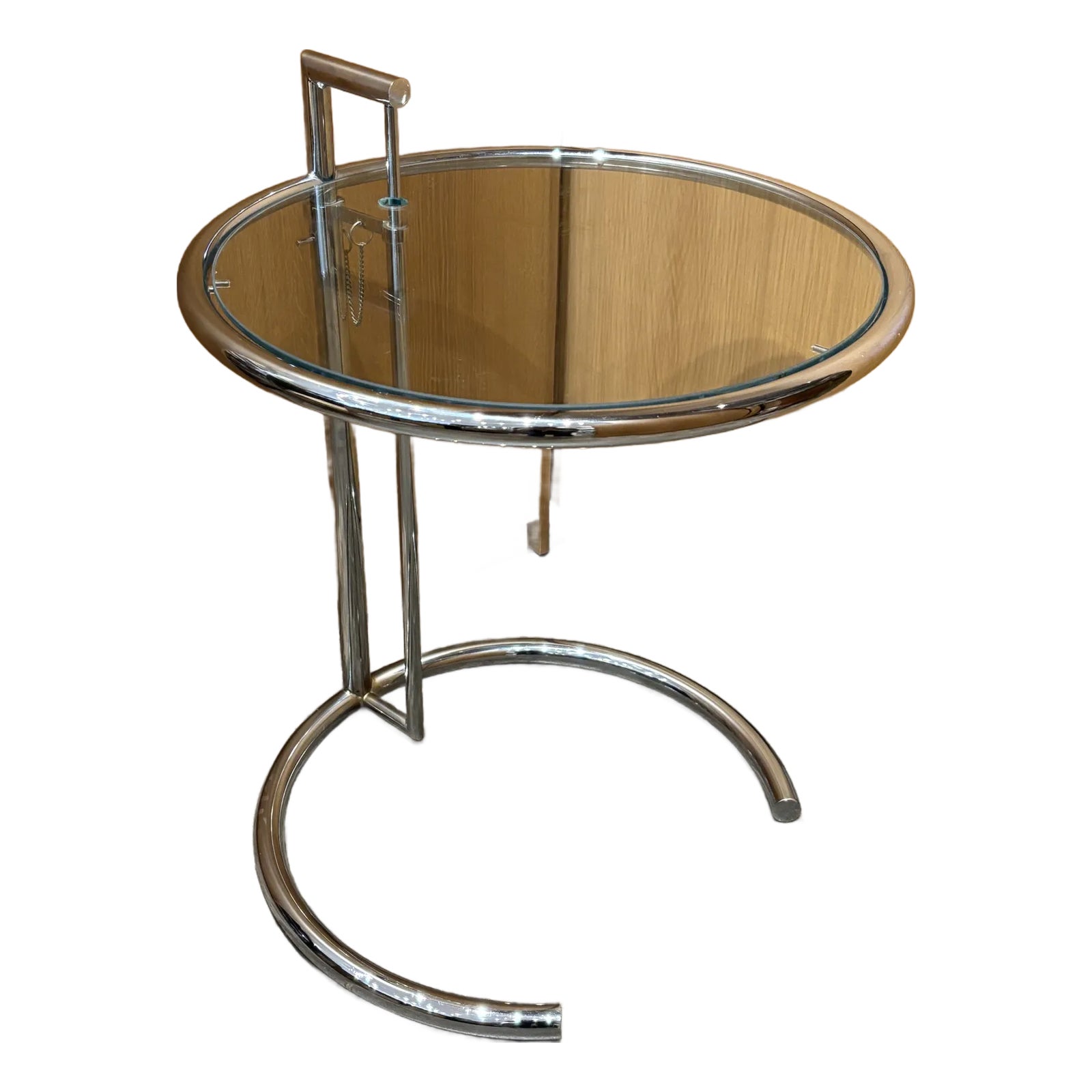 Eileen Gray’s 1960s MCM Steel & Glass Adjustable Table E 1027 | Chairish