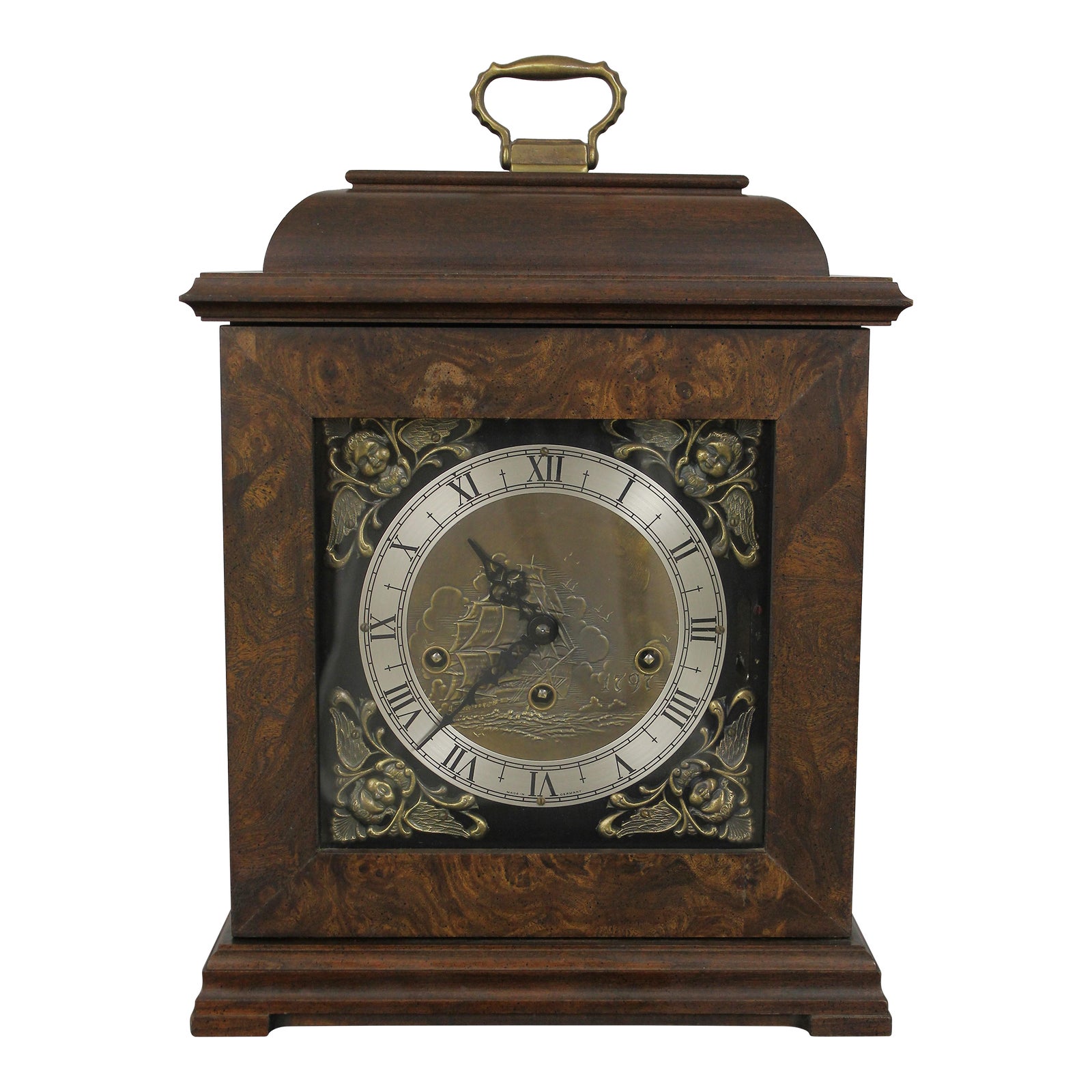 German Movement Ship Face Mantle Clock | Chairish