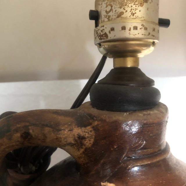 Vintage Stone Wear Lamp & Shade | Chairish