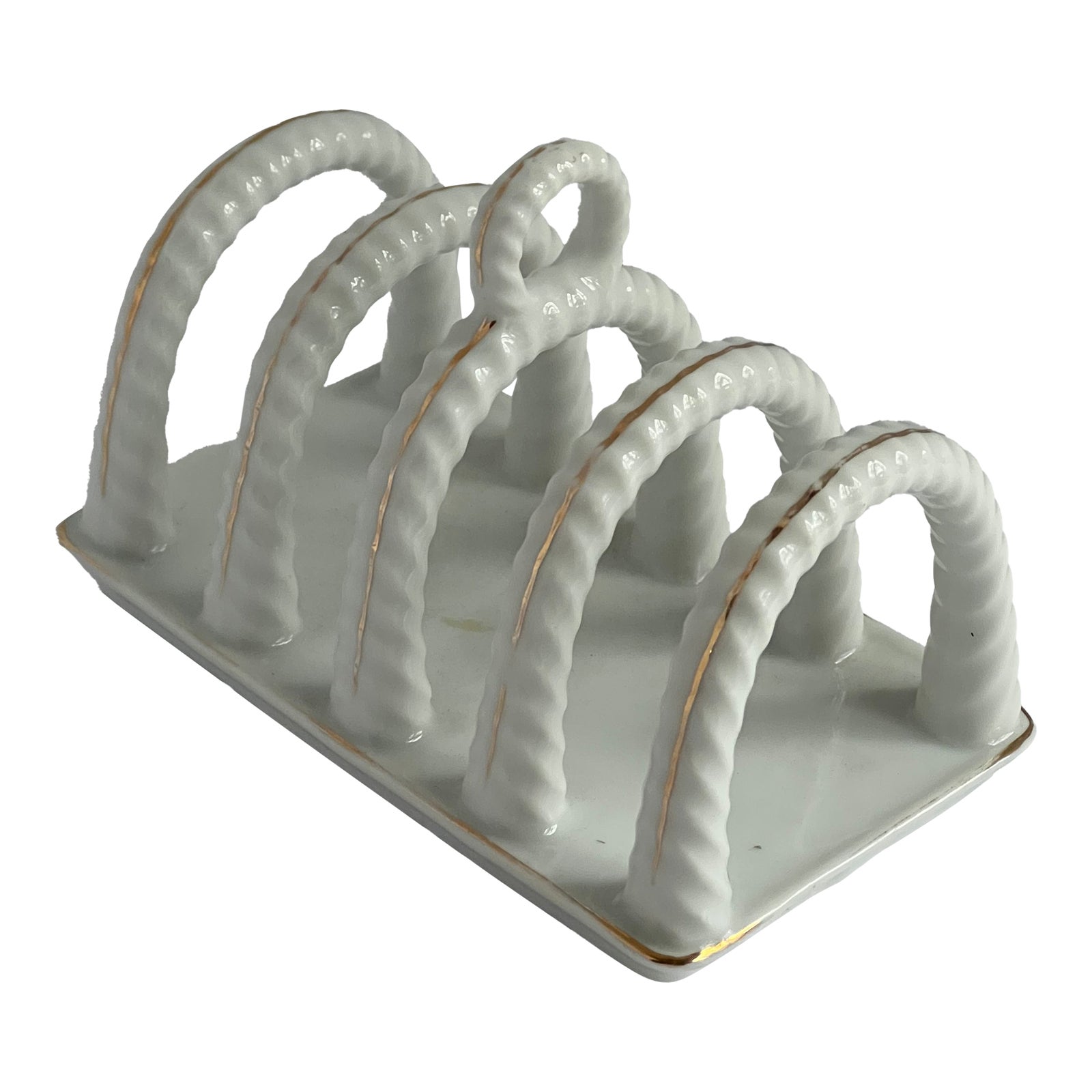White Porcelain Toast Rack | Chairish