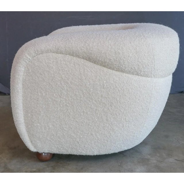 Custom Barrel Lounge Chair in Ivory Boucle by Adesso Imports | Chairish