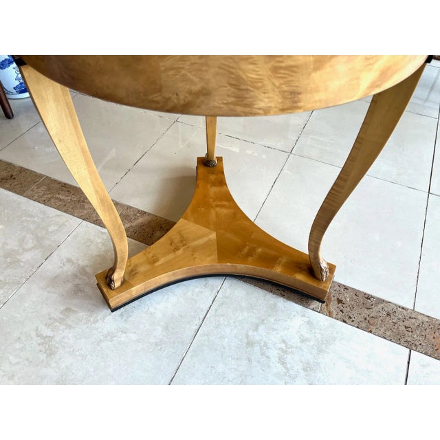 1990s Ej Victor Biedermeier Style Table. Black Marble Top | Chairish