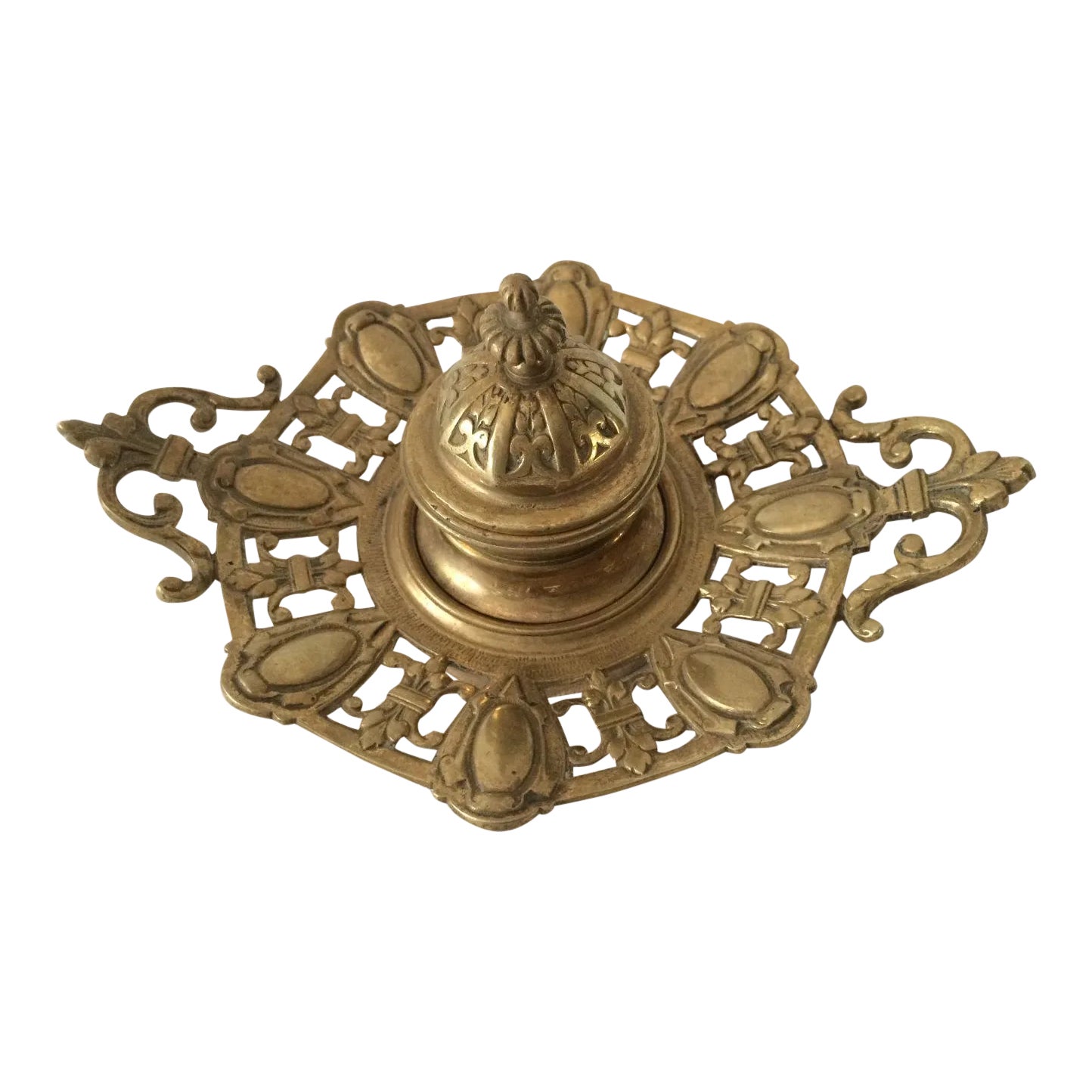 Vintage Brass Decorative Hollywood Regency Indian Raj Style Ink Well ...