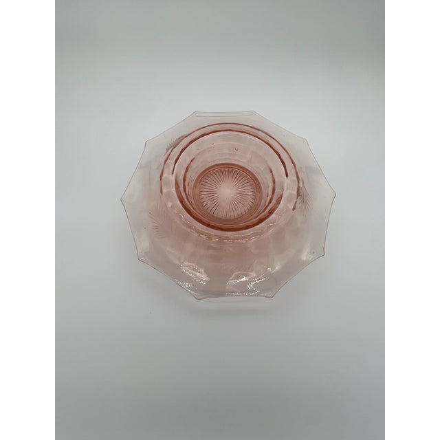 Antique Cambridge Pink Decagon 10 Sided Rolled Edge 14” Centerpiece ...