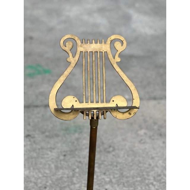 1970s Brass Ornate Lyre Music Stand | Chairish