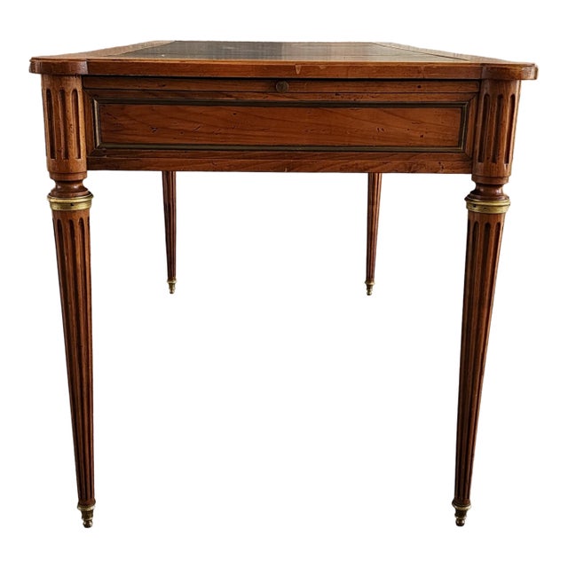Antique Louis Philippe Leather Topped Writing Desk and Chair | Chairish