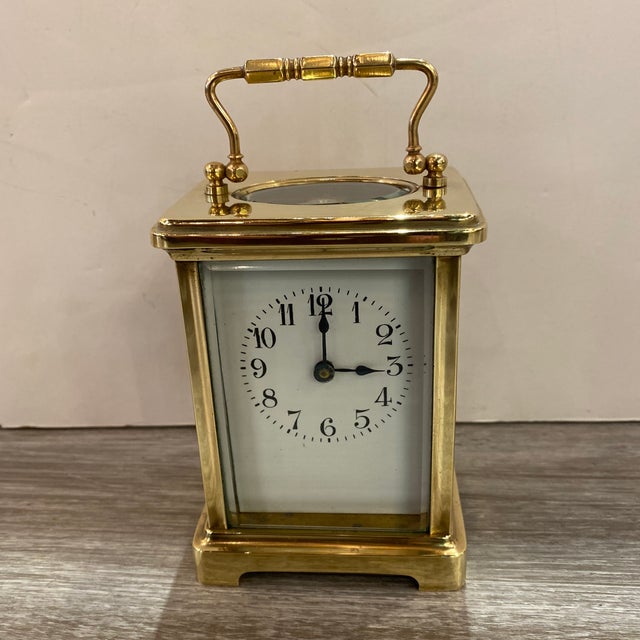 Polished Brass, French Carriage Clock Circa 1900 | Chairish
