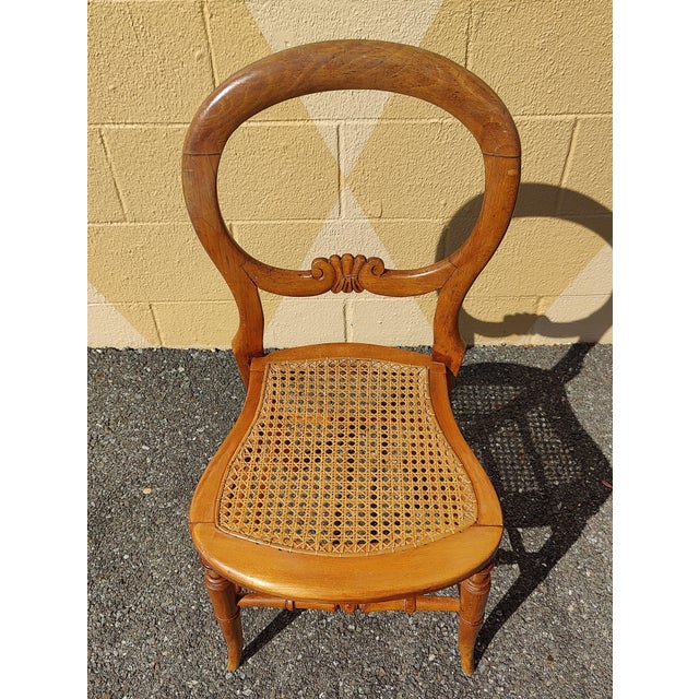 Late 19th Century Vintage Victorian Inlaid Chairs With Wicker Seats ...