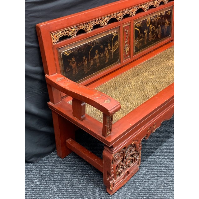 1900s Antique Chinese Chinoiserie Style Bench | Chairish