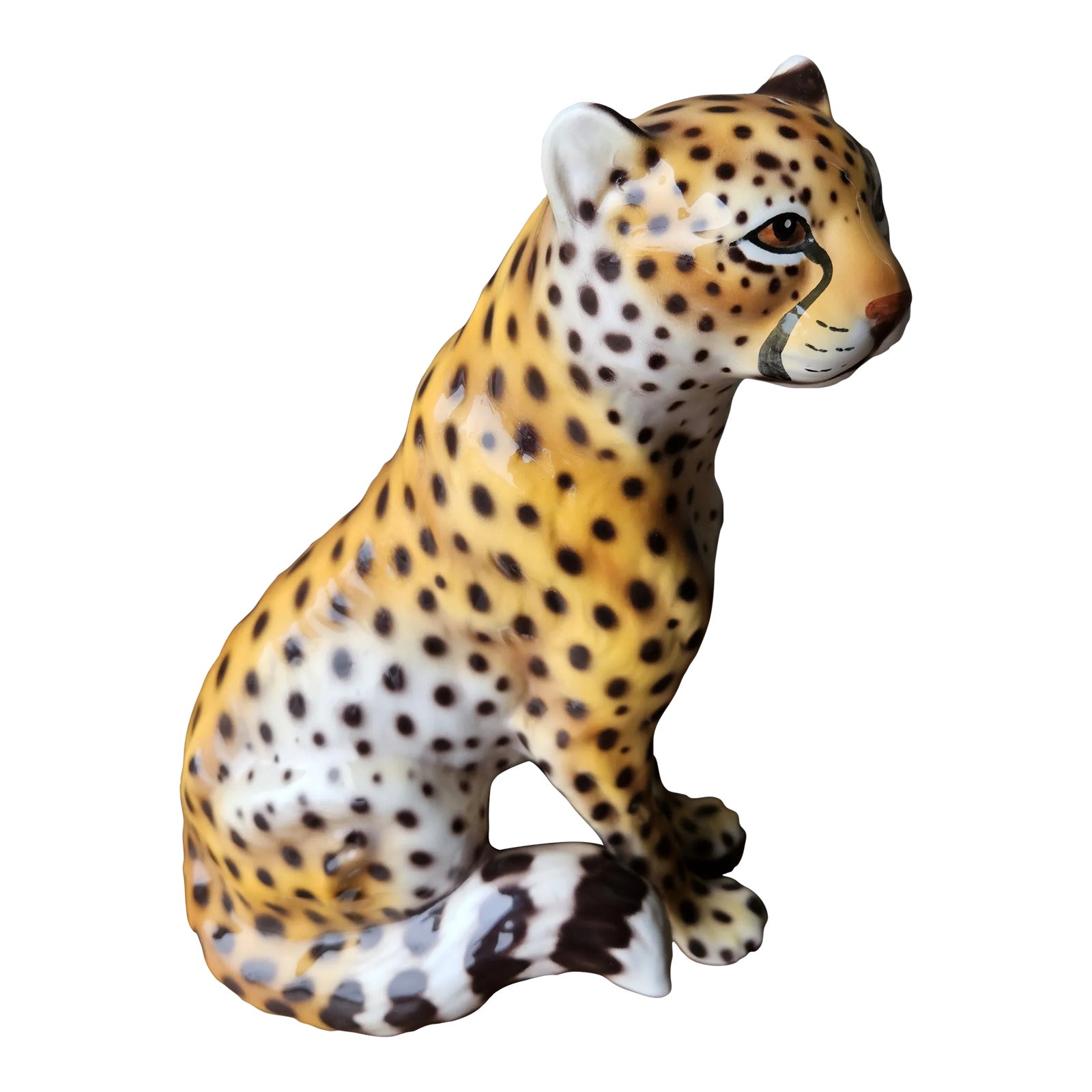 1990s Ceramic Cheetah Statue by Intrada | Chairish