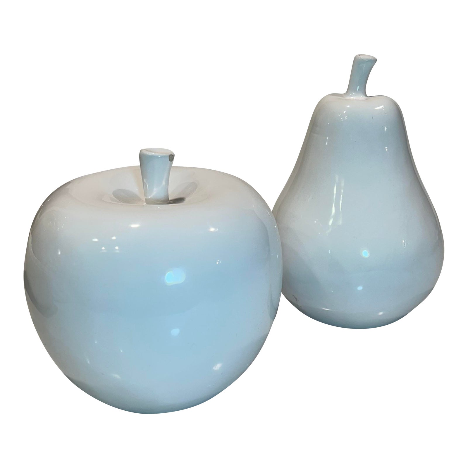 Vintage Pop Art Ceramic Apple and Pear - Set of 2 | Chairish