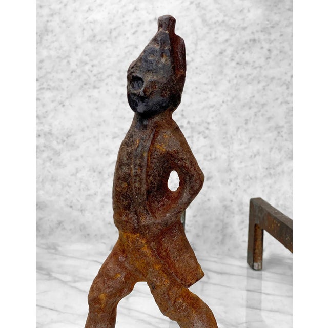 Antique Traditional Cast Iron Hessian Soldier Fireplace Andirons - a ...