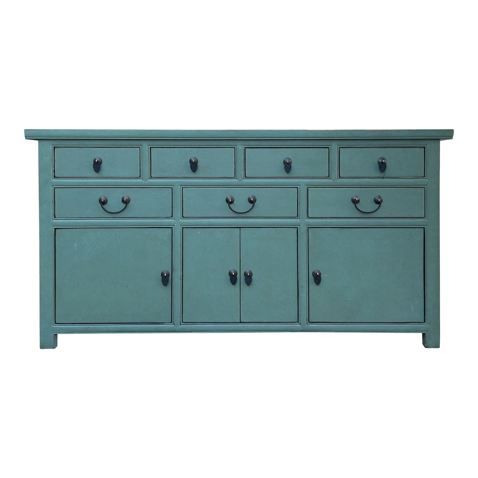 Chinese Turquoise Blue 7 Drawers Sideboard Buffet Credenza Table ...