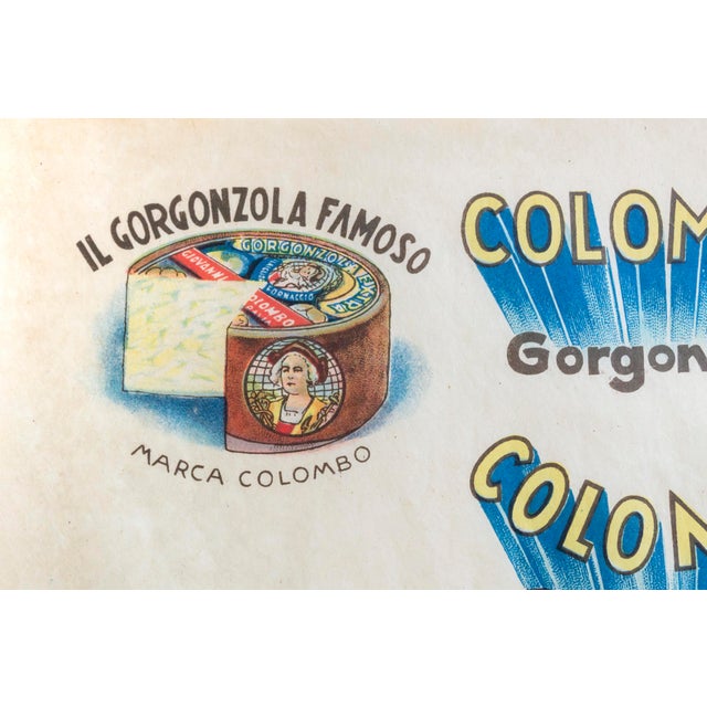 1933 Italian Cheese Poster, Giovanni Columbo - Gorgonzola | Chairish