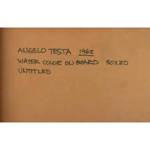 Angelo Testa Abstract Marigold and Black Hard-Edge Color Field Painting ...