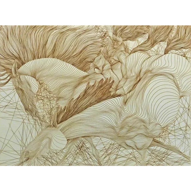 Guillaume Azoulay "Deux Chevaux" Ed.100 Original Art Etching | Chairish