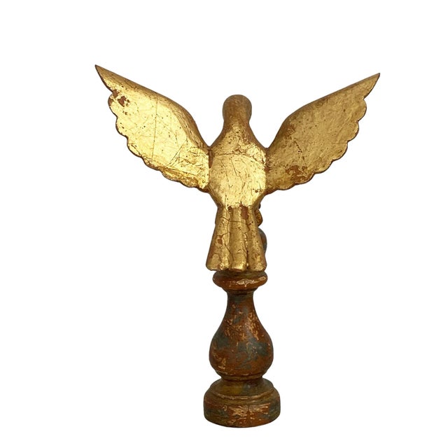 Vintage Carved Wood Dove the Holy Spirit Sculpture on Finial | Chairish