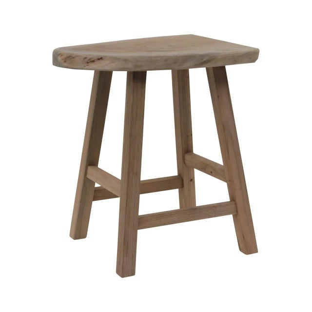 2010s Artissance Natural Walnut Wood Live Edge Bar Stool | Chairish