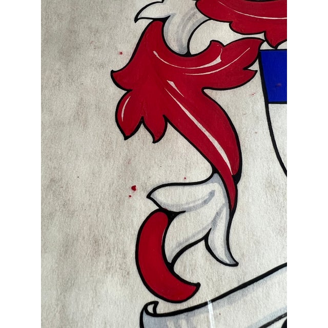 Vintage Irish Lenihan Family Coat of Arms Heraldry Framed Drawing ...