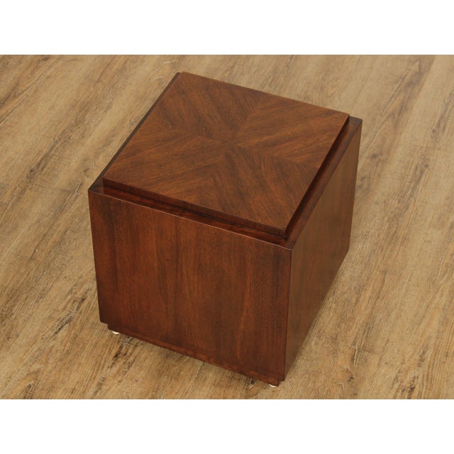 Mid 20th Century Mid-Century Modern Walnut Cube End Tables - A Pair | Chairish