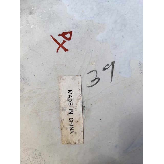 1980s Chinese Porcelain Famille Noir Lotus Planter Jardiniere With Coy ...